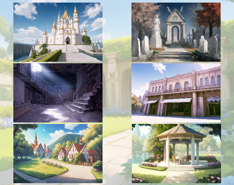175 Visual Novel Backgrounds For Games by Darkseal