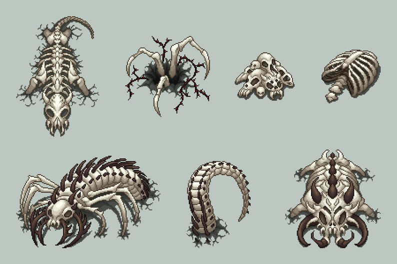 Undead Land Objects Pixel Art by Free Game Assets (GUI, Sprite, Tilesets)