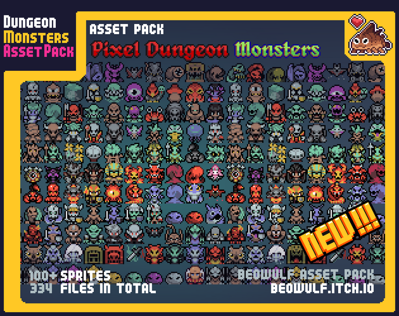 Mini Dungeons Monsters HUGE Pack 16x16 by Beowulf