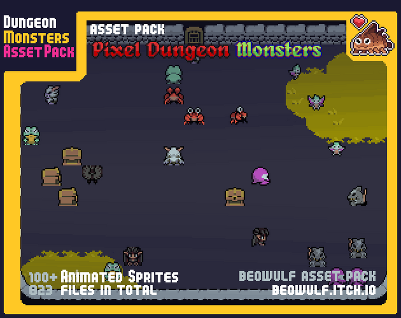 Dungeons Monsters HUGE Pack 16x16 by Beowulf