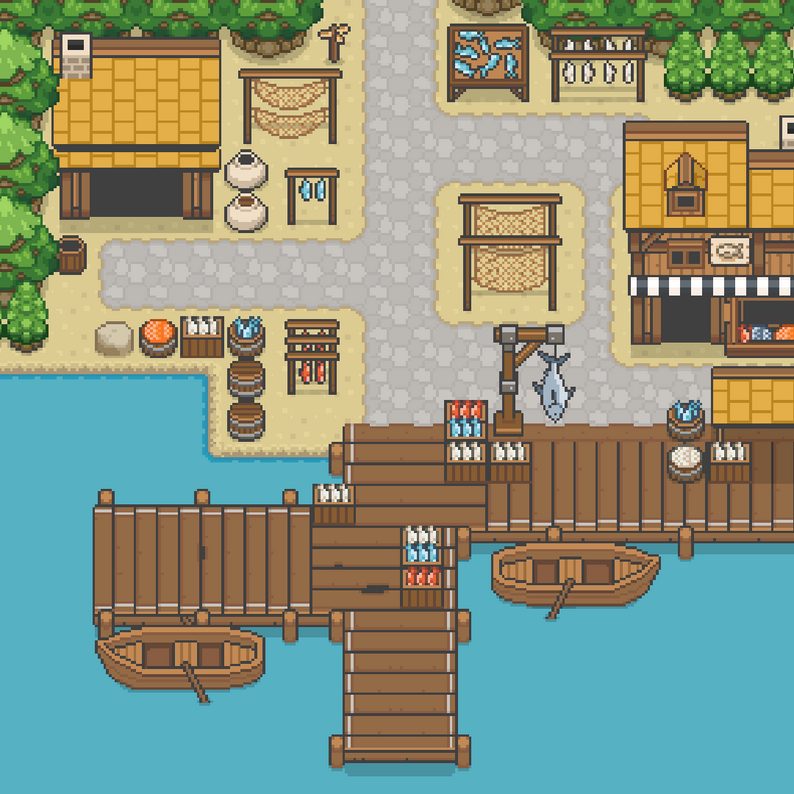 RPG Asset: Buildings Tileset Pack - Wooden Architecture by VectoRaith