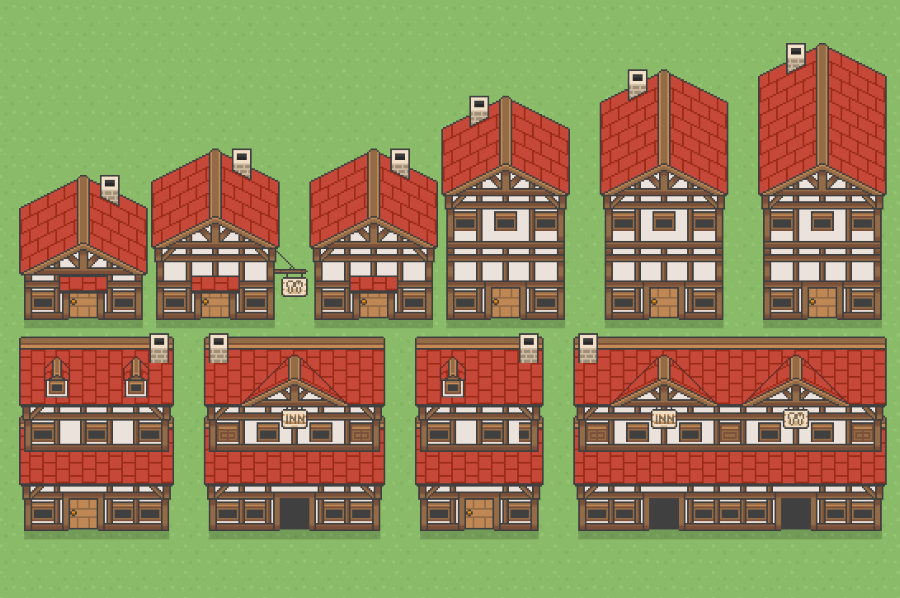 RPG Asset: Buildings Tileset Pack - Generic Medieval by VectoRaith