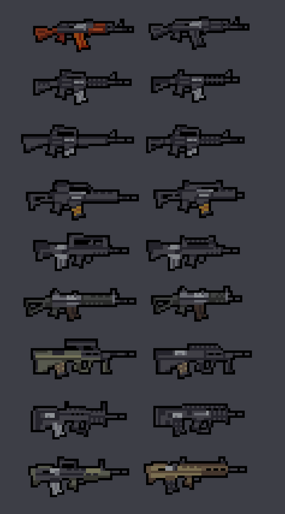Schlump's assault rifle pack (pixel gun assets) by Schlumpador