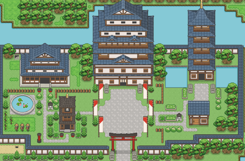 RPG Asset: Buildings Tileset Pack - Traditional Japanese by VectoRaith