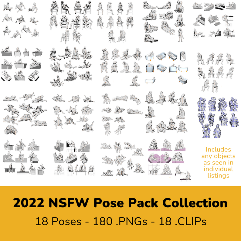 Ultra NSFW Art Pose Reference Pack Bundle by SaccharineLemons