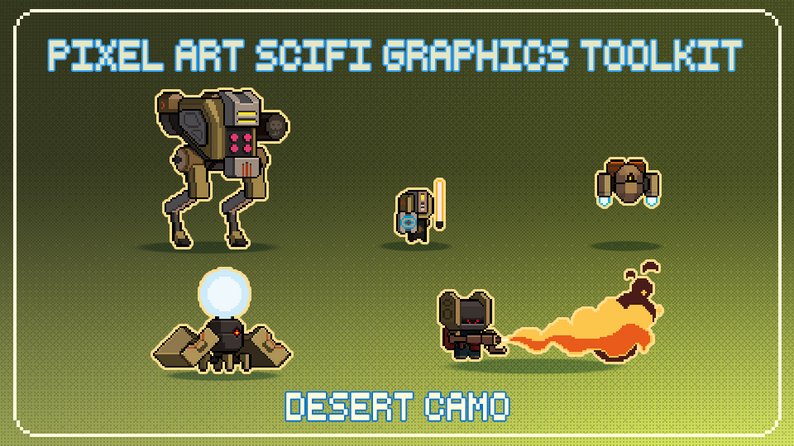 2D Pixel-Art SciFi Robots Toolkit Vol.4 by Barely_Games