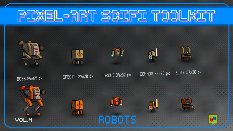 Update_02: General fixes - Pixel-Art SciFi Toolkit Vol.4: Robots by ...