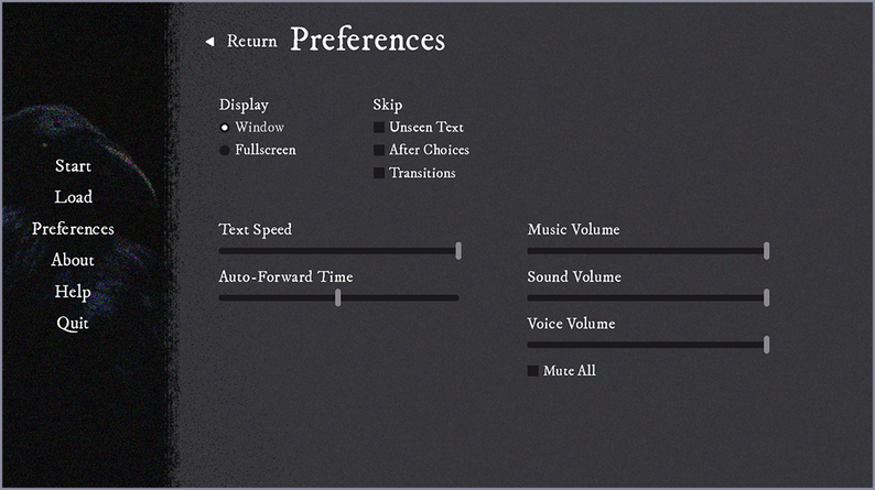 Ren'Py Static Horror GUI Theme by __ess__ VN Assets
