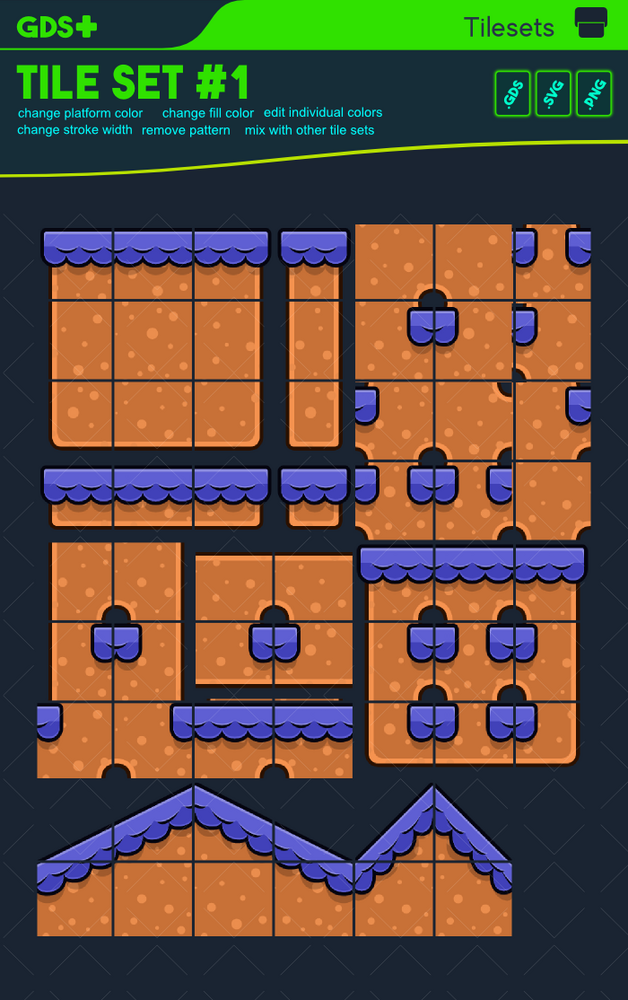 Tileset one by Robert Brooks - gamedeveloperstudio.com