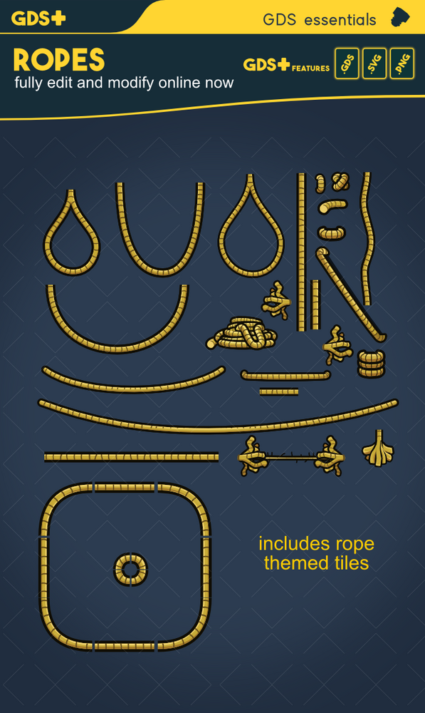 Extensible ropes sprite pack by Robert Brooks - gamedeveloperstudio.com