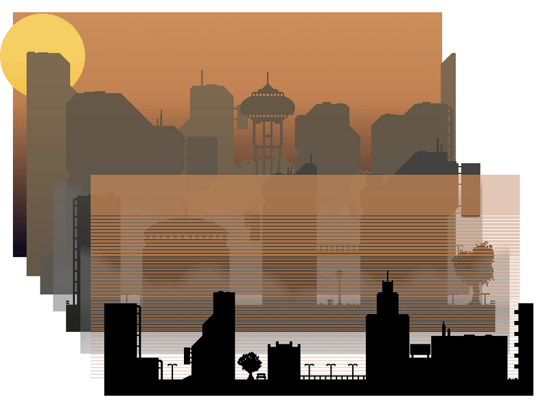 FREE Parallax Futuristic City Background - Infinite loop by PixelFranek