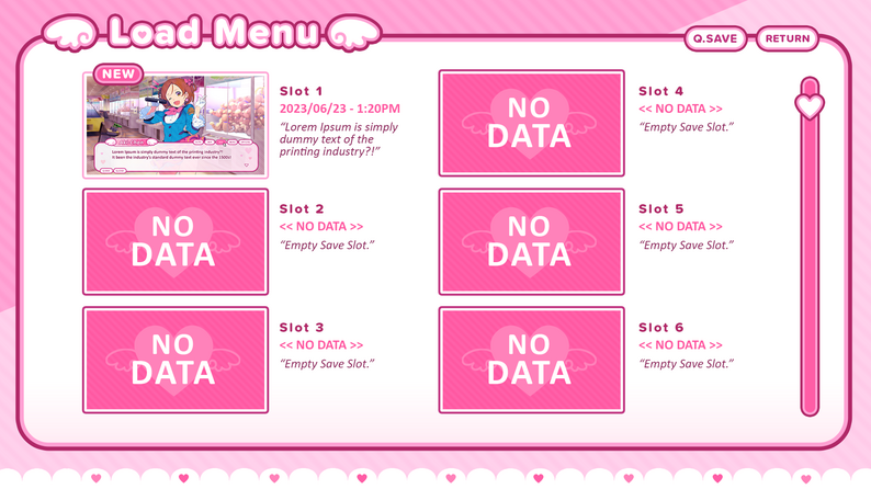 Simple Delights: a pre-made visual novel GUI set by Akira Assets