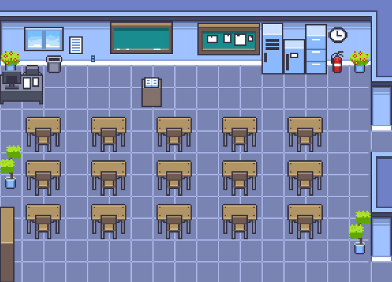 Cute Simple School TileSet by Zombicat