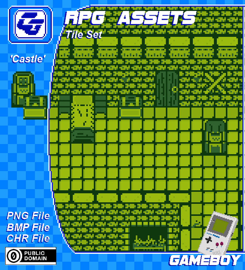 RPG Assets Tile Set 'Castle' GAMEBOY by chasersgaming