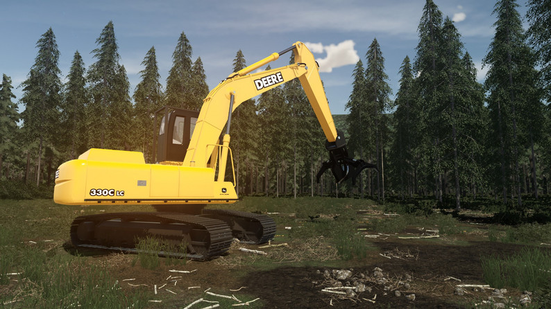 FS22 John Deere 330CLC Log Loader Conversion by LL Logging