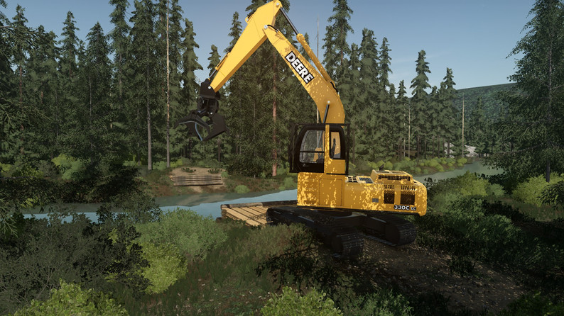 FS22 John Deere 330CLC Log Loader Conversion by LL Logging
