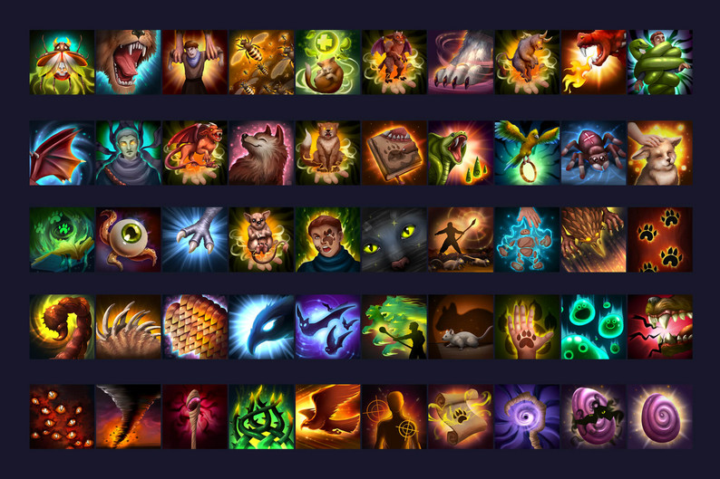 50 Summoner Skill Icons by Free Game Assets (GUI, Sprite, Tilesets)