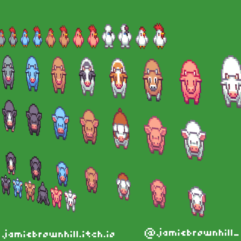 Solaria: Farm Animal Sprite Pack by Jamie Brownhill