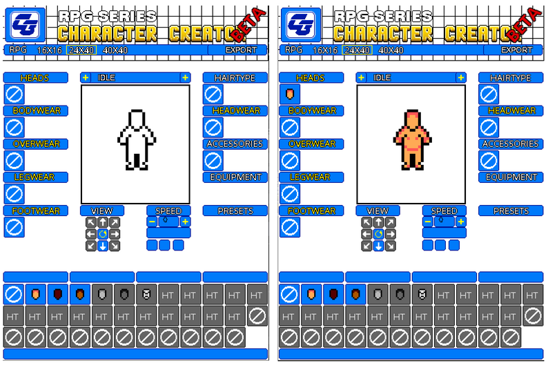 RPG Series Character Creator 8 Bit by chasersgaming
