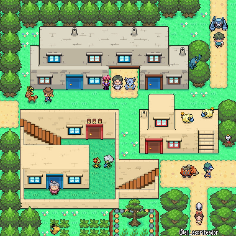 Pokemon DS Style Tileset by El Espriteador