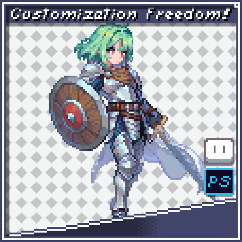 Pixel Art Character Asset Pack : Knights by UsagiV