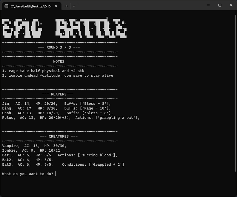 DnD Combat Tracker by Bolthead