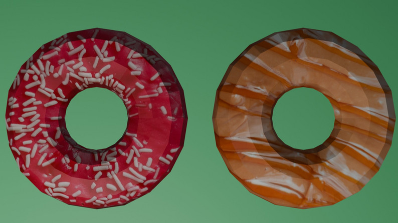 8 Low poly doughnuts - donuts by nocturnalskeleton