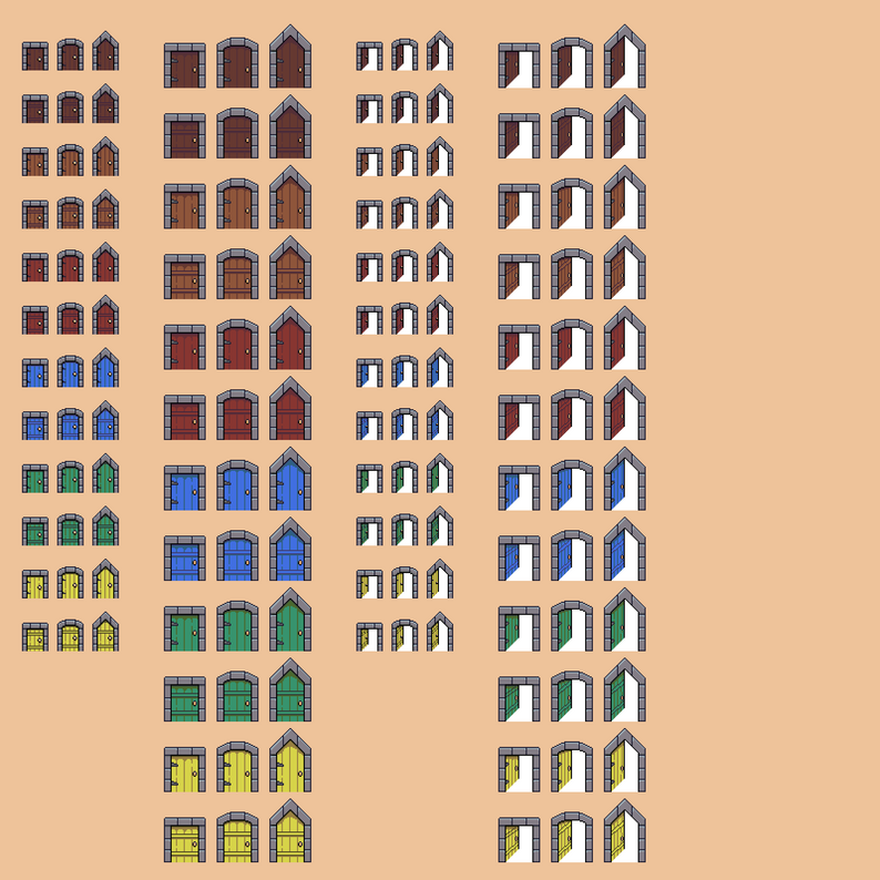 Animated Pixelart Doors, Keys, Chests and Traps by Antidote Studios