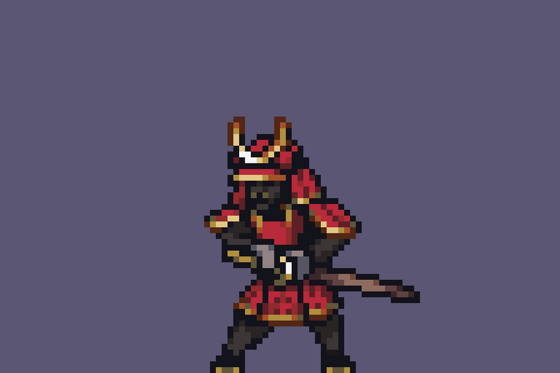 Pixel Art Samurai Character - 2D Sidescroller by GandalfHardcore