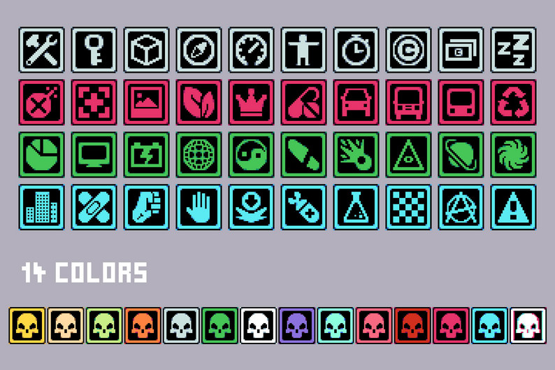 Cyberpunk Skills Pixel Icon Pack by Free Game Assets (GUI, Sprite ...