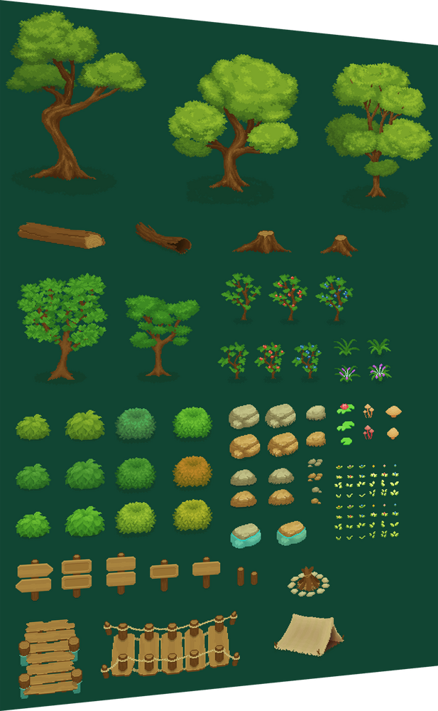 Summer Plains Tileset and Asset Pack 32x32 Pixels by schwarnhild