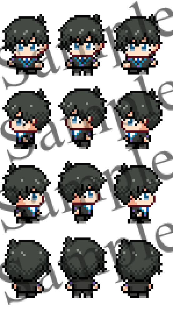 RPGmaker Boy/Girl in suite Walking sprites by Cute SCKR