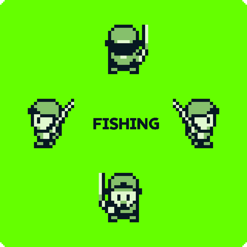 GB Studio Player Fishing Animation Spritesheet Template by AA STUDIO