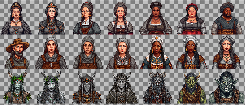 Fantasy RPG Portraits Pack 128x128 by FinchL