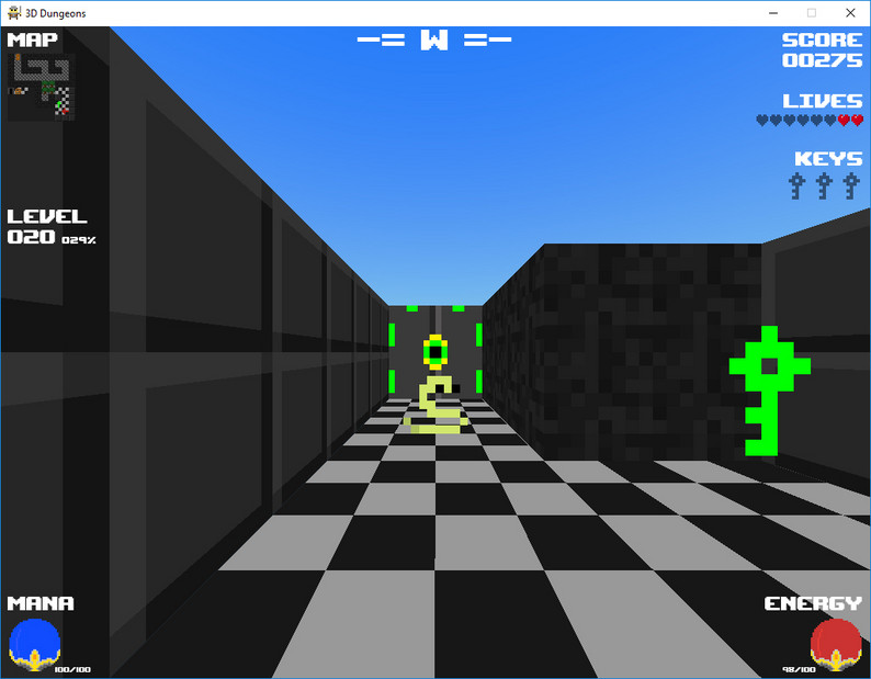 Godot 3 - 2D->3D Dungeon-Game-Template by Jumpingeyes Games