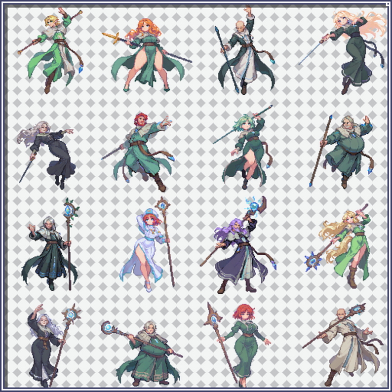 Pixel Art Character Asset Pack : White Mage by UsagiV
