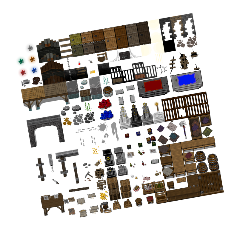 Medieval Dungeon 48x48 Tileset (RPG Maker MV / MZ) by Booom