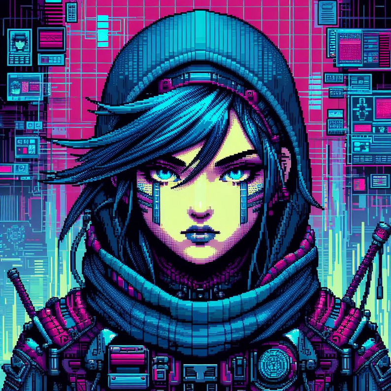 Free Pixel Art Cyberpunk Character Portraits Pack by The Outlander