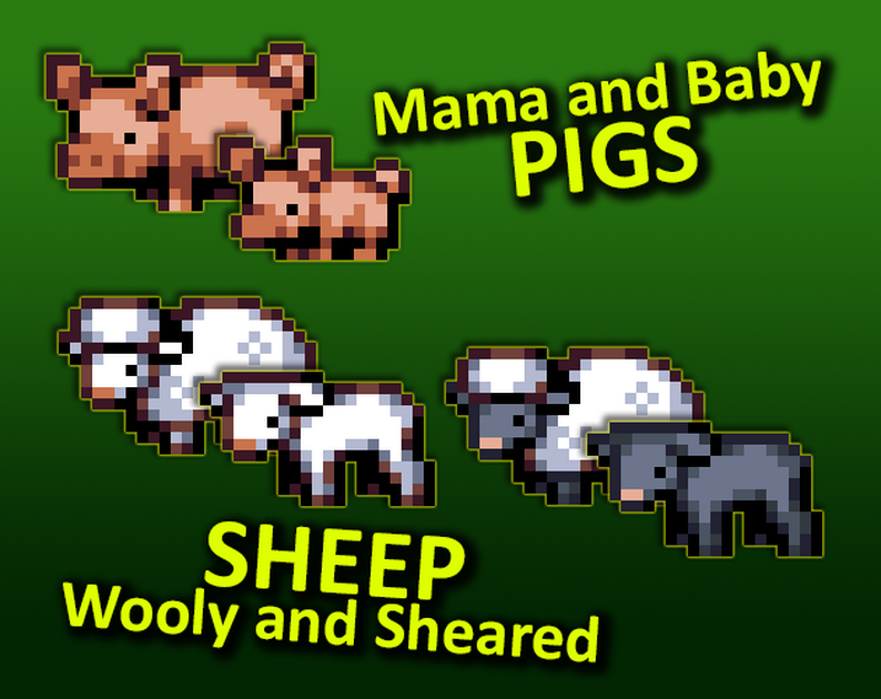 Farm Animals Sprite Pack by finalbossblues