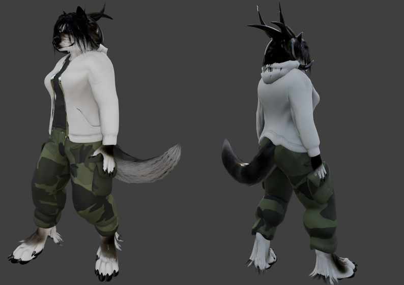 ZealotDKD wolf husky female (vrchat blender) by ZealotDKD