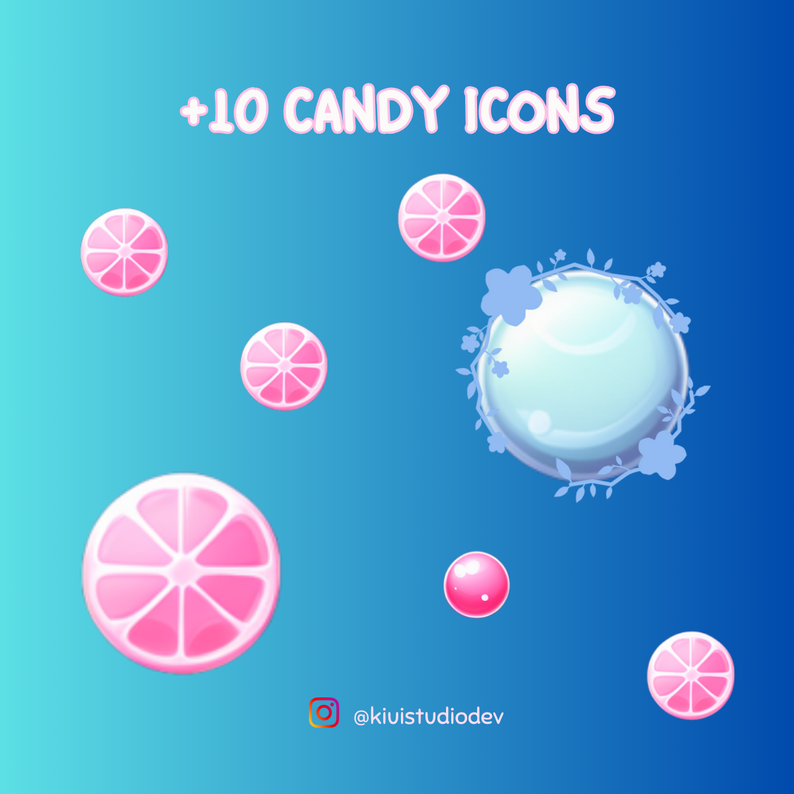 Sweet Candy Icons, game asset by Kiui Studio