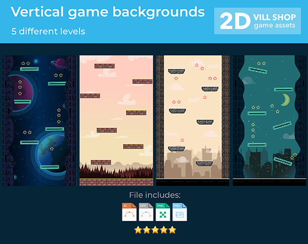 Vertical Game Backgrounds Pack 2 by 2dvillshop