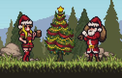 Added FREE Christmas Tree! 🎄 - FREE - Pixel Art Sidescroller Asset Pack ...