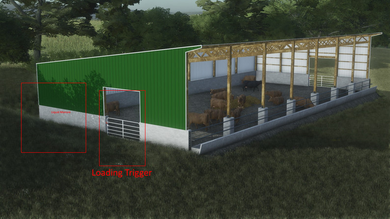 FS22 Monoslope Cattle Barn by LJR Modding