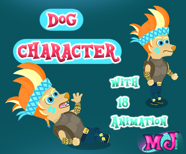 2D game dog character by MarwaMJ