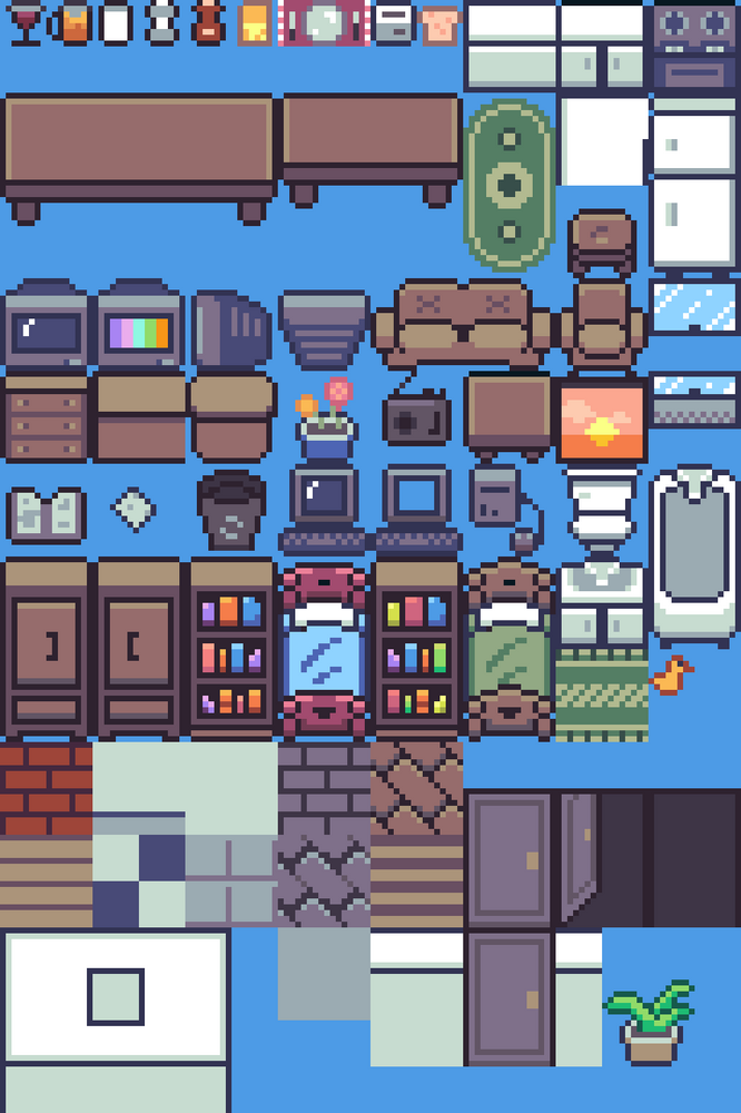 House Interiors - Top-Down Tileset [16x16] by Hedi Dev