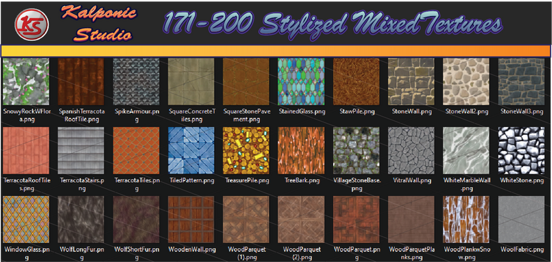 200 Stylized Mixed Textures by Kalponic Studio