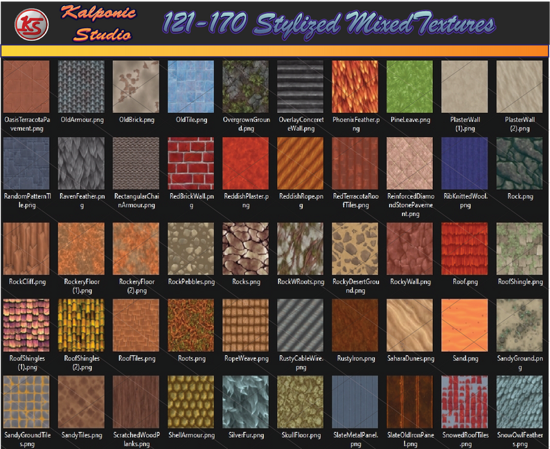 200 Stylized Mixed Textures by Kalponic Studio