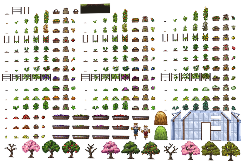 Pixel Art Crop Assets and Farming Tiles 32x32 by GandalfHardcore