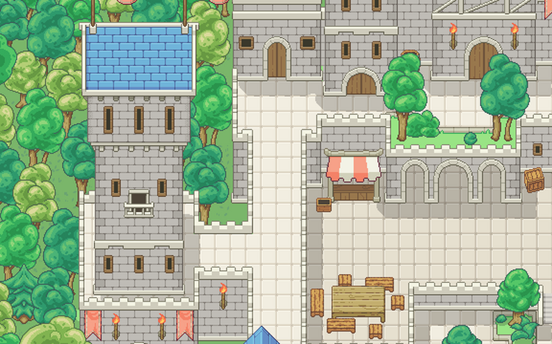 The Fantasy Tileset - Castles and Fortresses - 16x16 pixel art asset ...